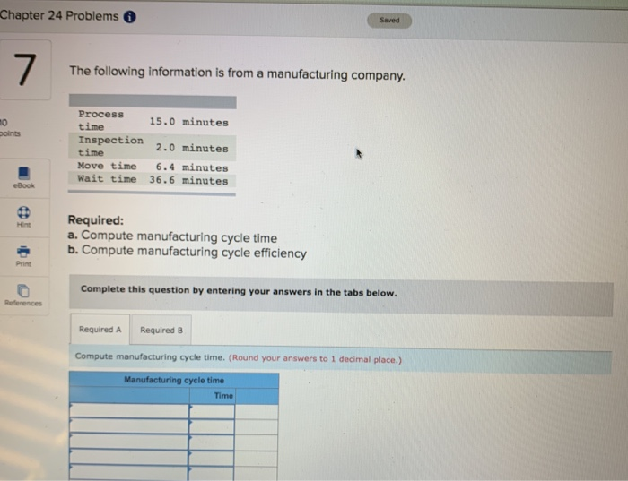 Solved Chapter 24 Problems Seved The following information | Chegg.com