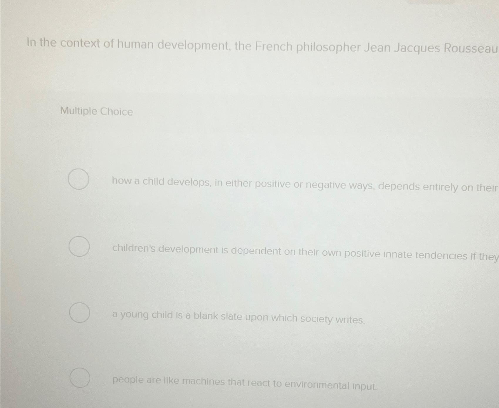 Solved In the context of human development, the French | Chegg.com