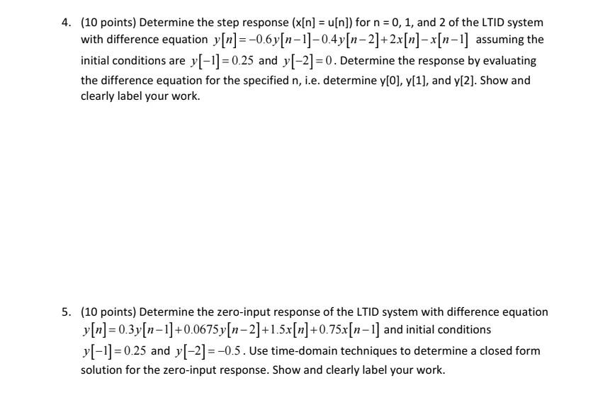 4. (10 points) Determine the step response | Chegg.com