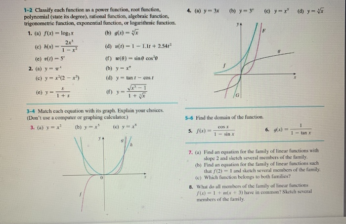 Solved 4. (a) y - 3x (b) y = 3 () y-r' (d) y F 1-2 Classify | Chegg.com