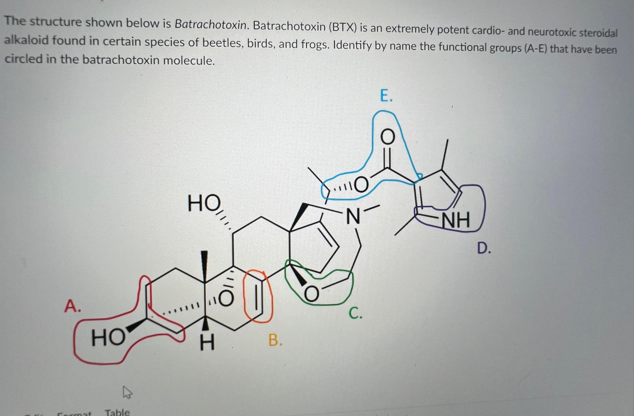Solved The structure shown below is Batrachotoxin. | Chegg.com