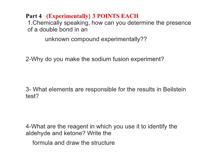 Solved Part 4 (Experimentally} 3 POINTS EACH 1.Chemically | Chegg.com