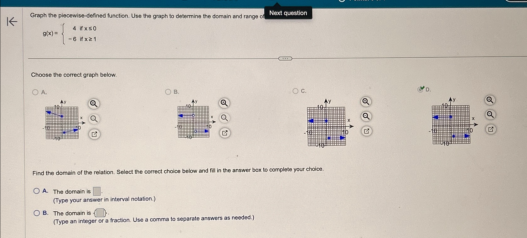 Solved Graph the piecewise-defined function. Use the graph | Chegg.com