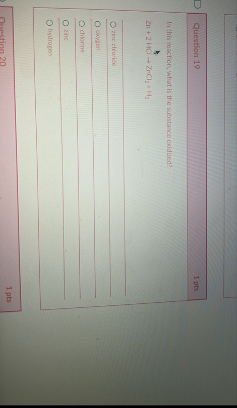 Solved Question 191 ﻿ptsIn this reaction, what is the | Chegg.com