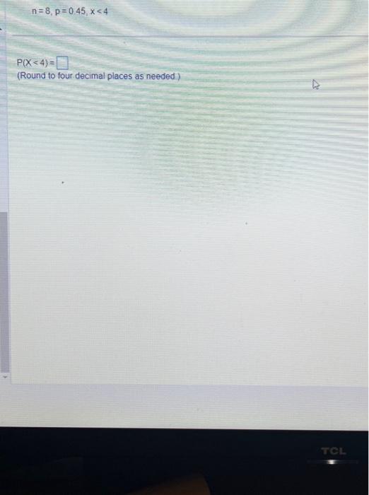 Solved n=8,p=0.45,x