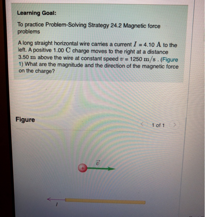 Solved A long straight horizontal wire carries a current I = | Chegg.com