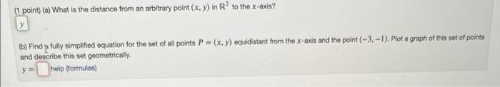 Solved (1 point) (a) What is the distance from an arbitrary | Chegg.com