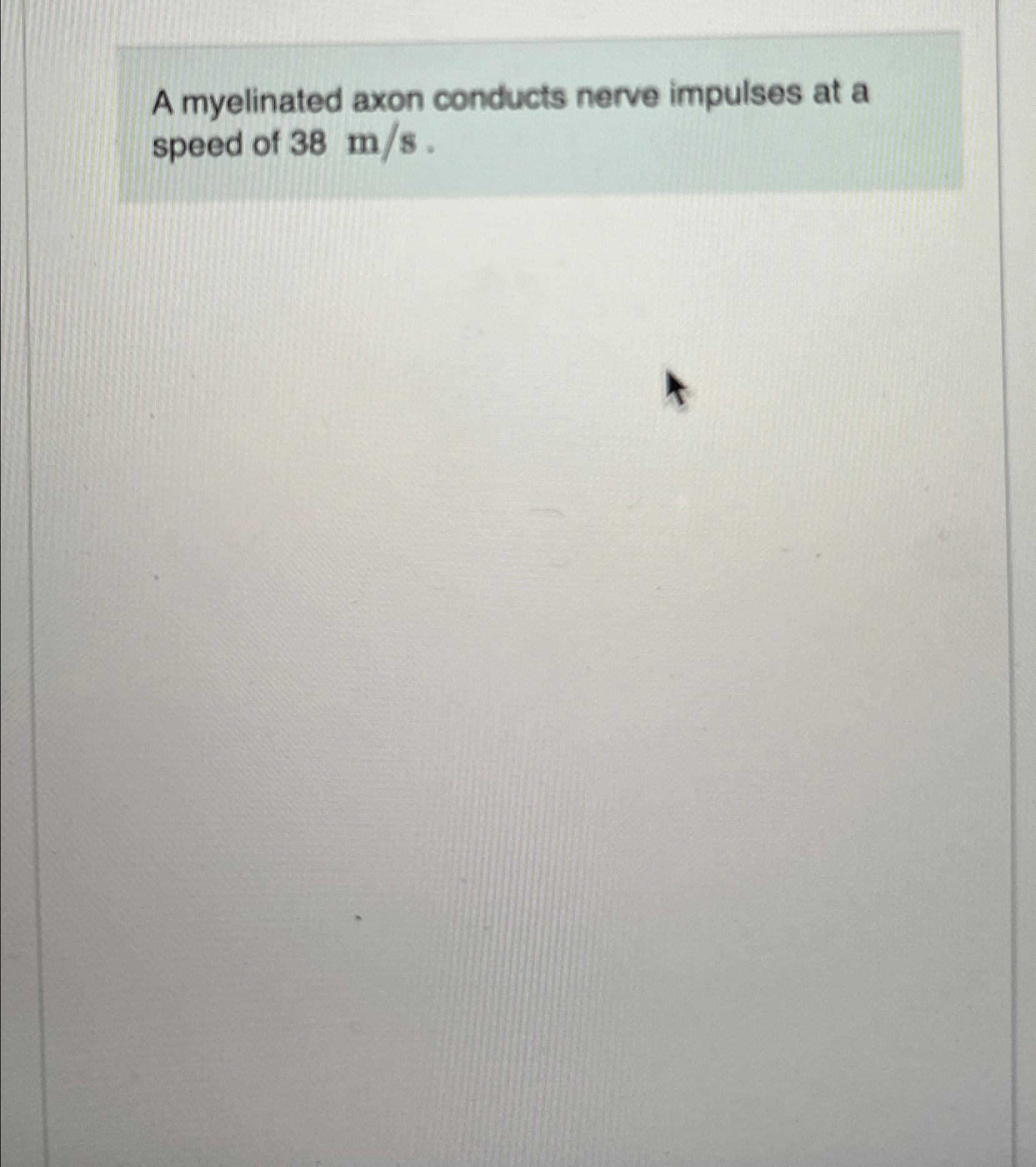 Solved A myelinated axon conducts nerve impulses at a speed | Chegg.com