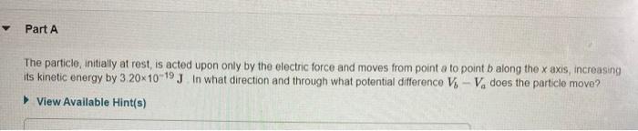 Solved Part A The particle, initially at rest, is acted upon | Chegg.com