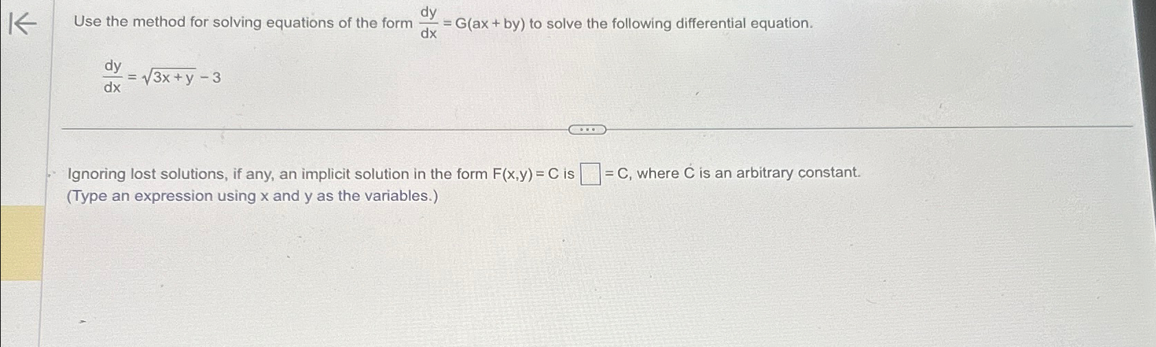 Solved Use the method for solving equations of the form | Chegg.com