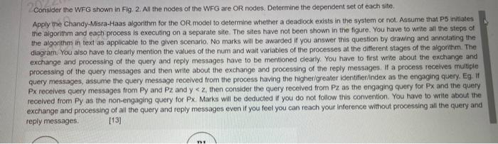 Solved Consider the WFG shown in Fig. 2. All the nodes of | Chegg.com