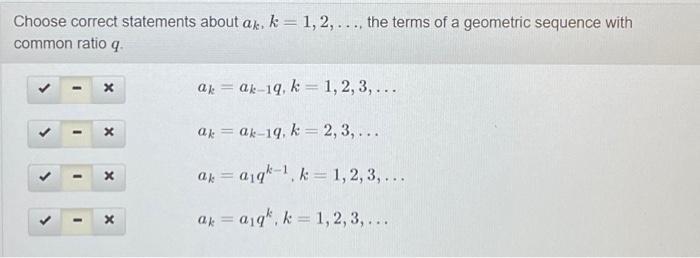 Solved Choose correct statements about ak, k = 1, 2, ..., | Chegg.com