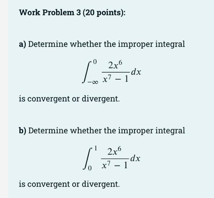 Solved Work Problem 3 (20 points): a) Determine whether the | Chegg.com Solved Work Problem 3 (20 points): a) Determine whether the | Chegg.com