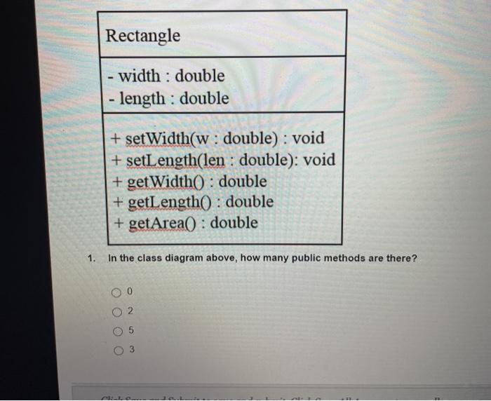 Solved Rectangle width: double - length : double + | Chegg.com
