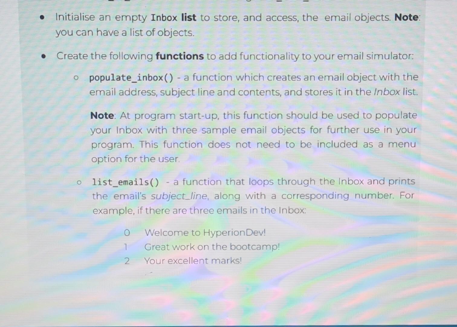 Solved In this task, we're going to be creating an Email | Chegg.com