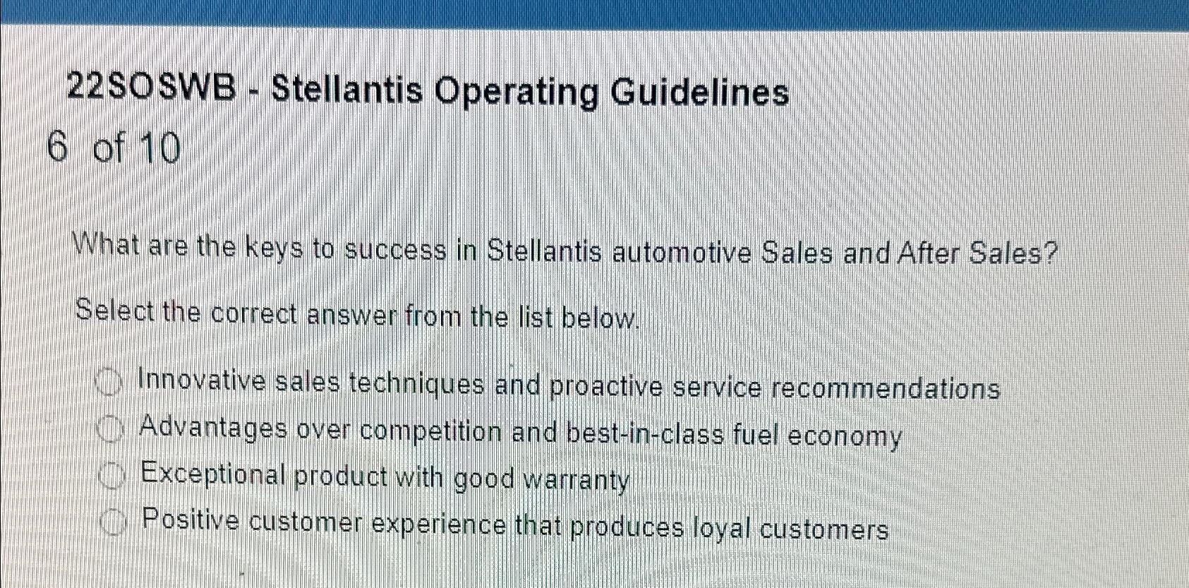 Solved 22SOSWB - ﻿Stellantis Operating Guidelines6 ﻿of | Chegg.com
