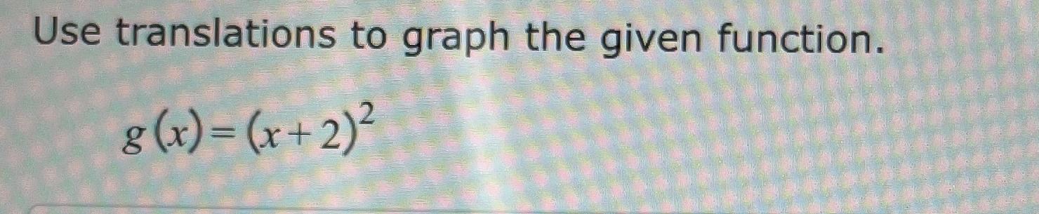 Use translations to graph the given | Chegg.com