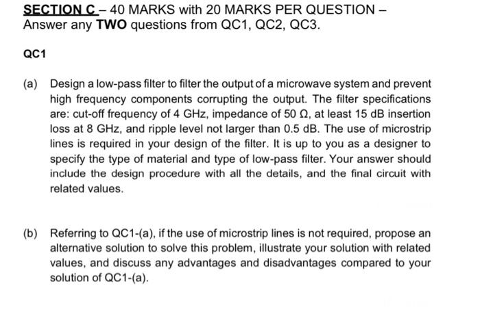 Solved SECTION C - 40 MARKS with 20 MARKS PER QUESTION | Chegg.com
