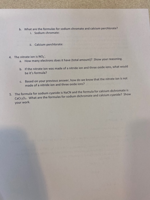 Solved Formulas and Names of Compounds Assignment Show work | Chegg.com