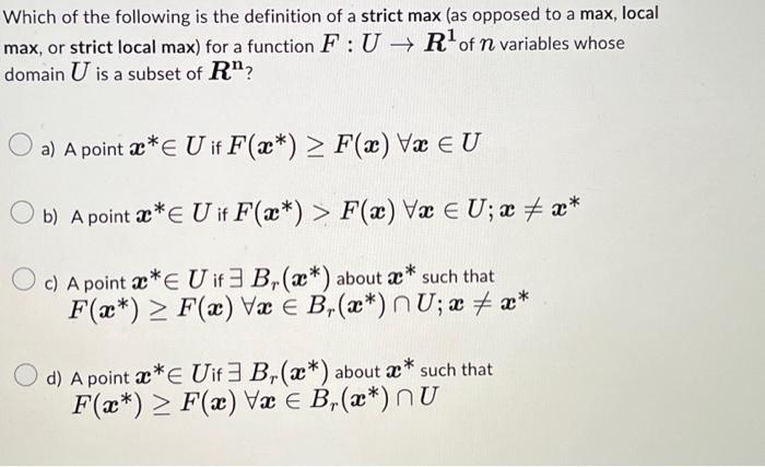 Solved Which of the following is the definition of a strict | Chegg.com
