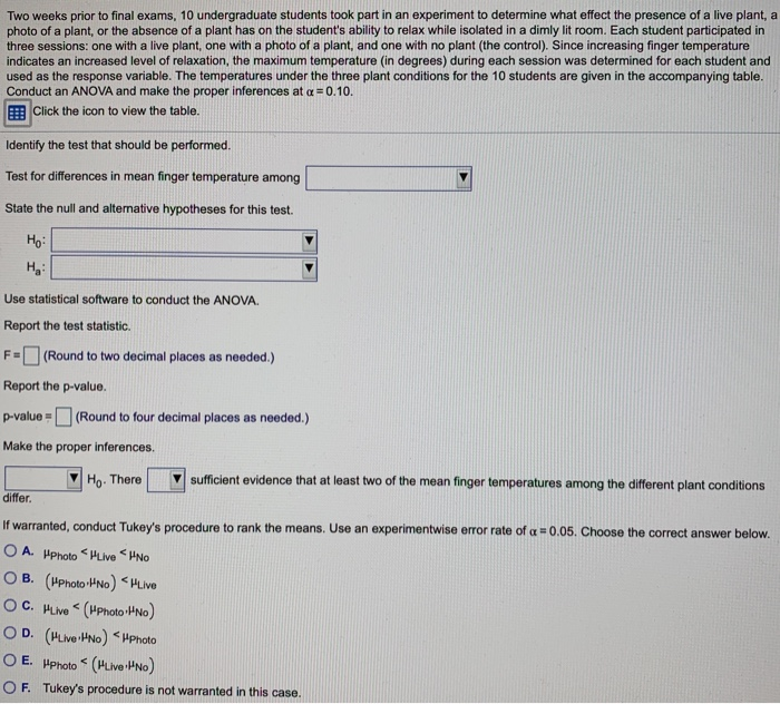 Solved Two weeks prior to final exams, 10 undergraduate | Chegg.com