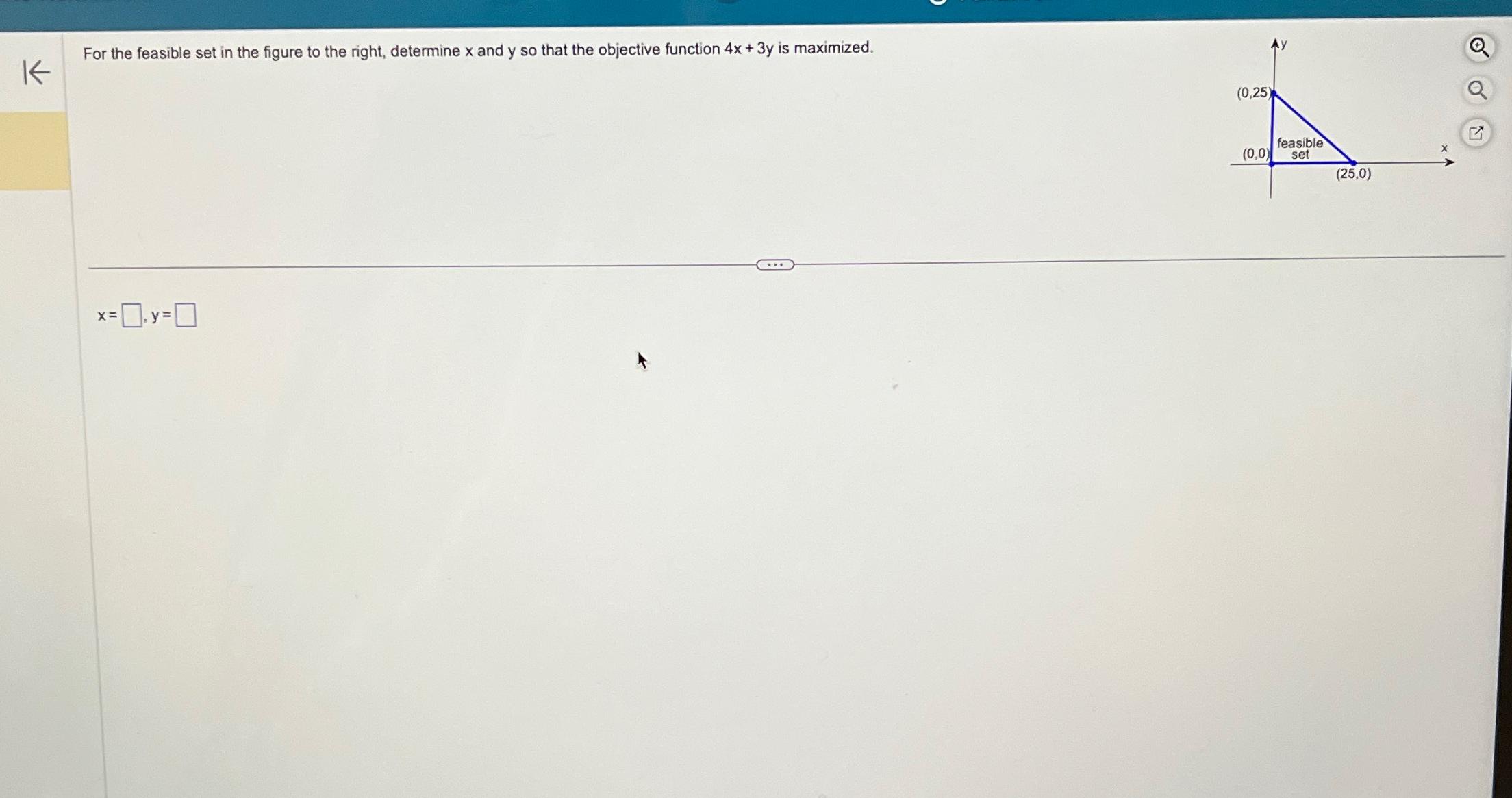 Solved For the feasible set in the figure to the right, | Chegg.com