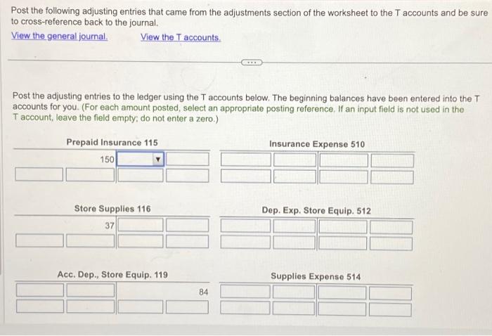 Solved Post the following adjusting entries that came from | Chegg.com