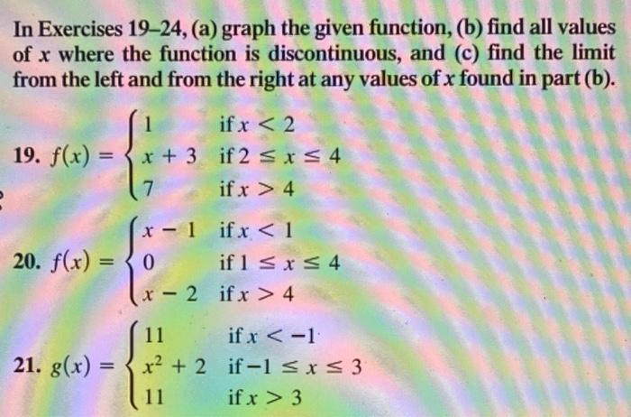 Solved In Exercises 19 24 A Graph The Given Function B 8445