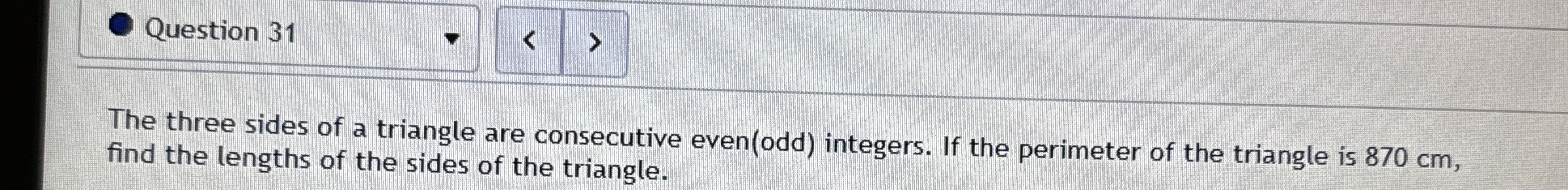 Solved The three sides of a triangle are consecutive | Chegg.com