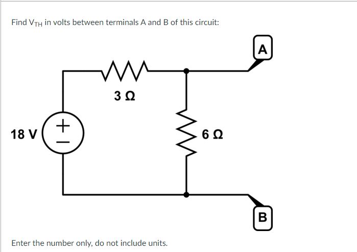 Solved Find VTH ﻿in volts between terminals A and B ﻿of this | Chegg.com