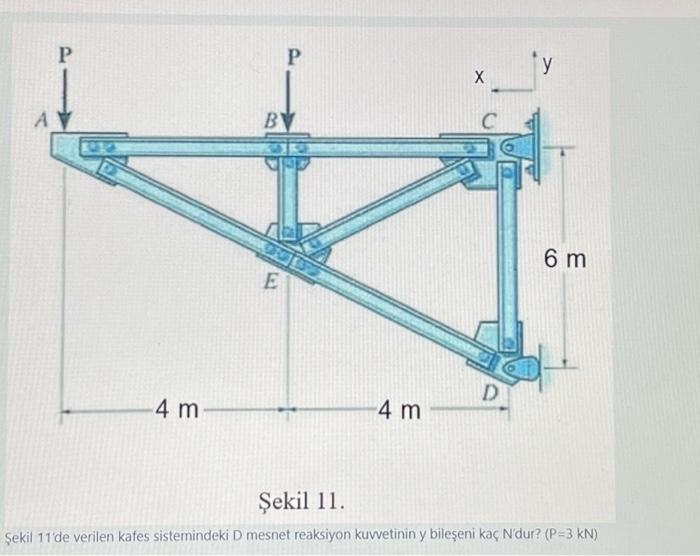 Solved Sekil 11. ekil 11 'de verilen kafes sistemindeki D | Chegg.com Solved Sekil 11. ekil 11 'de verilen kafes sistemindeki D | Chegg.com