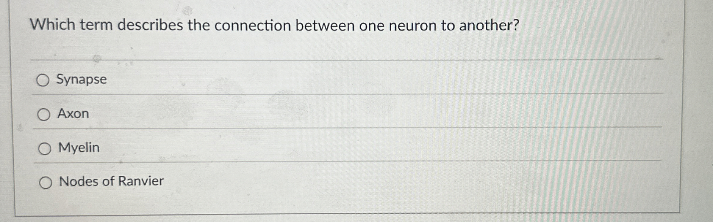 Which term describes the connection between one | Chegg.com