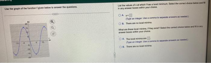 Solved Use the graph of the function f given below to answer | Chegg.com