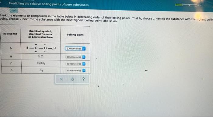 Solved Predicting the relative boiling points of pure | Chegg.com