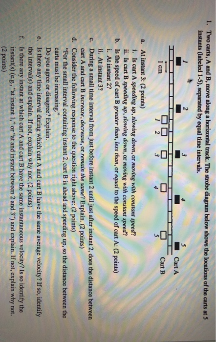 Solved 1. Two carts, A and B, move along a horizontal track. | Chegg.com