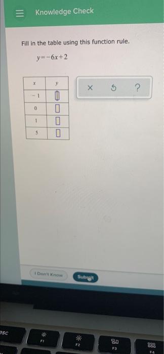Solved 5 Knowledge Check Fill in the table using this | Chegg.com