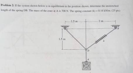Solved problem 2: If the system shown below is in | Chegg.com