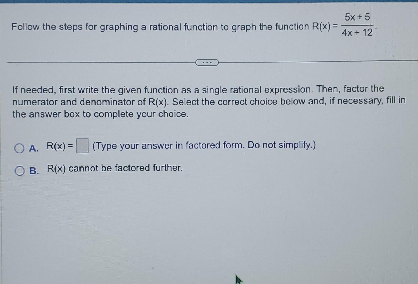 Solved Follow the steps for graphing a rational function to | Chegg.com