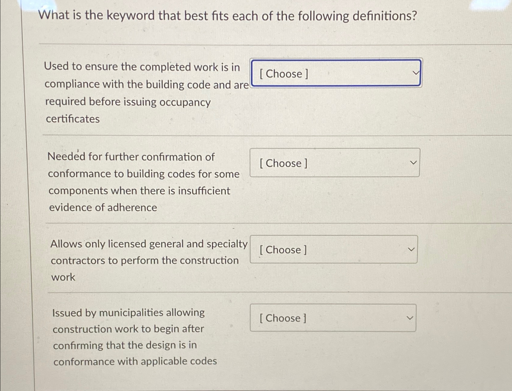 Solved What is the keyword that best fits each of the | Chegg.com