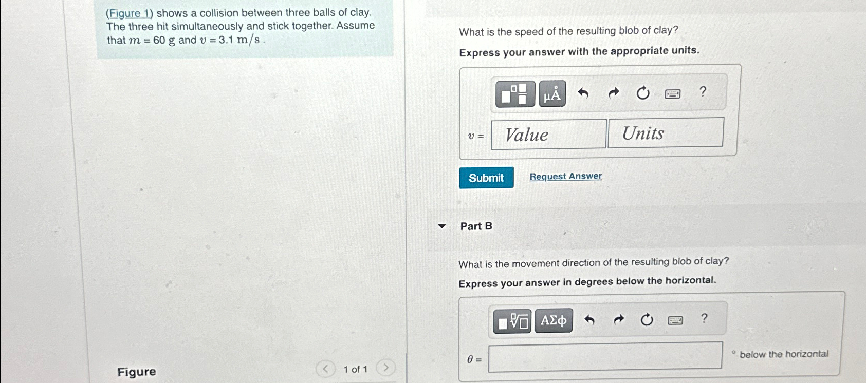 (Figure 1) ﻿shows a collision between three balls of | Chegg.com
