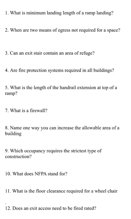 Solved 1. What is minimum landing length of a ramp landing? | Chegg.com