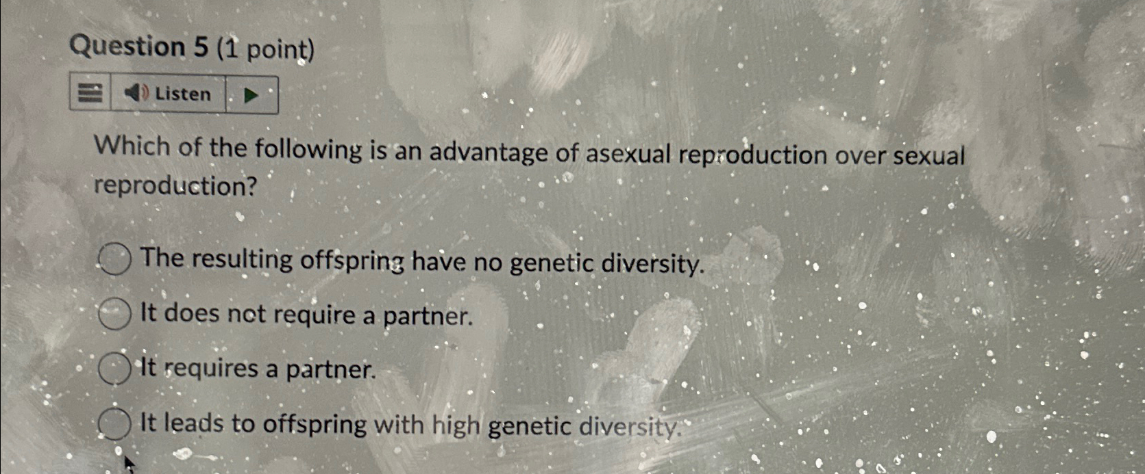 Solved Question 5 (1 ﻿point)ListenWhich of the following is | Chegg.com