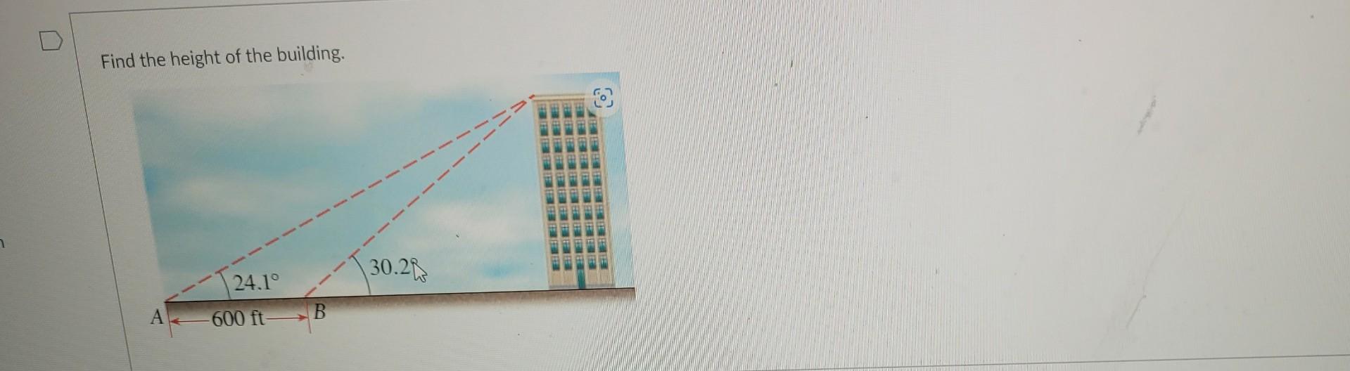 Solved Find the height of the building. | Chegg.com