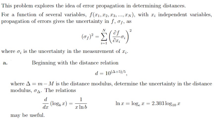 Solved This problem explores the idea of error propagation | Chegg.com