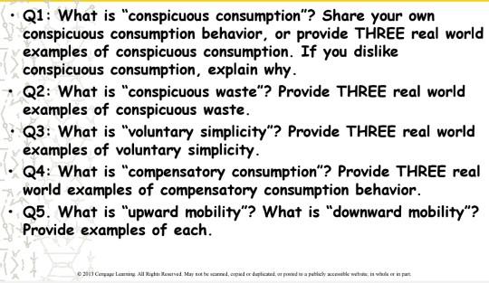 Solved Q1: What is "conspicuous consumption"? Share your own | Chegg.com