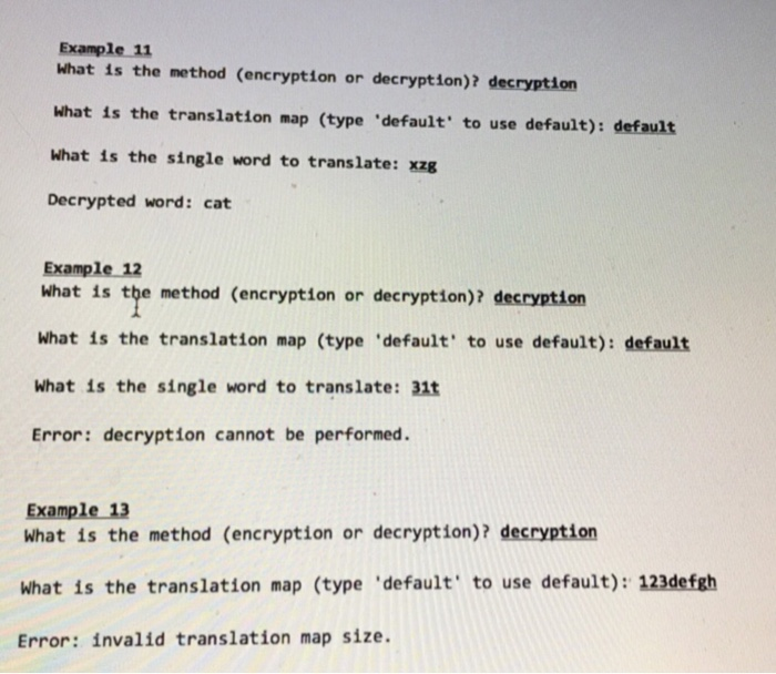 Solved Assignment Specifications Decryption and encryption | Chegg.com
