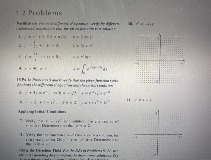 Solved Verification For each differential equation, verify | Chegg.com
