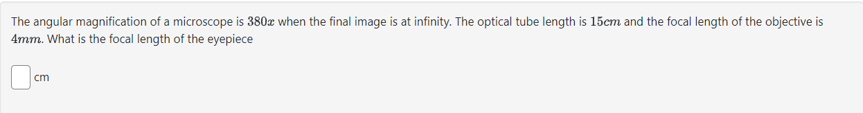 Solved The angular magnification of a microscope is 380x | Chegg.com
