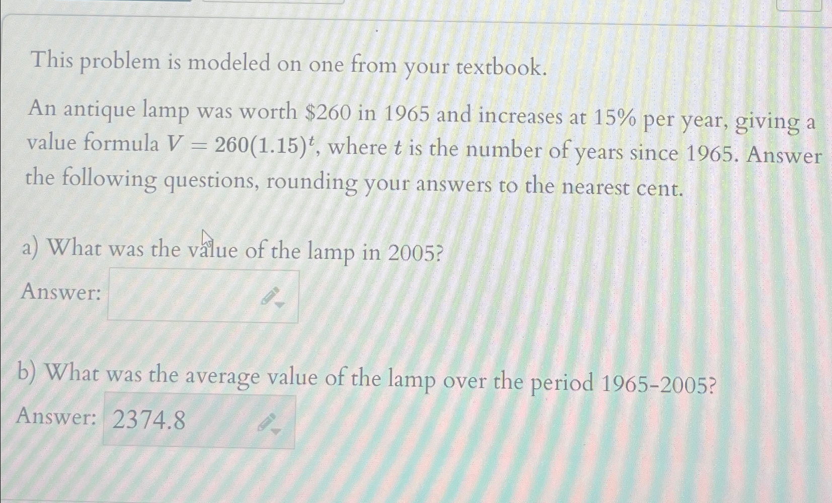 Solved This problem is modeled on one from your textbook.An | Chegg.com