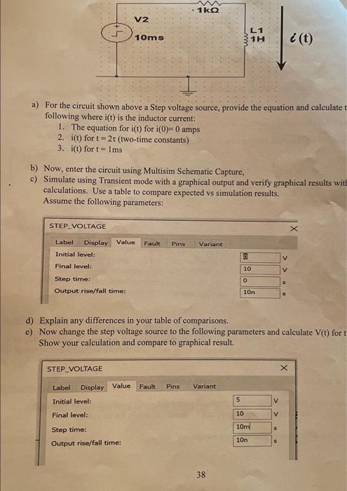 Solved Lab Procedure: Part 1: Source Free RL Circuit R = 1K | Chegg.com